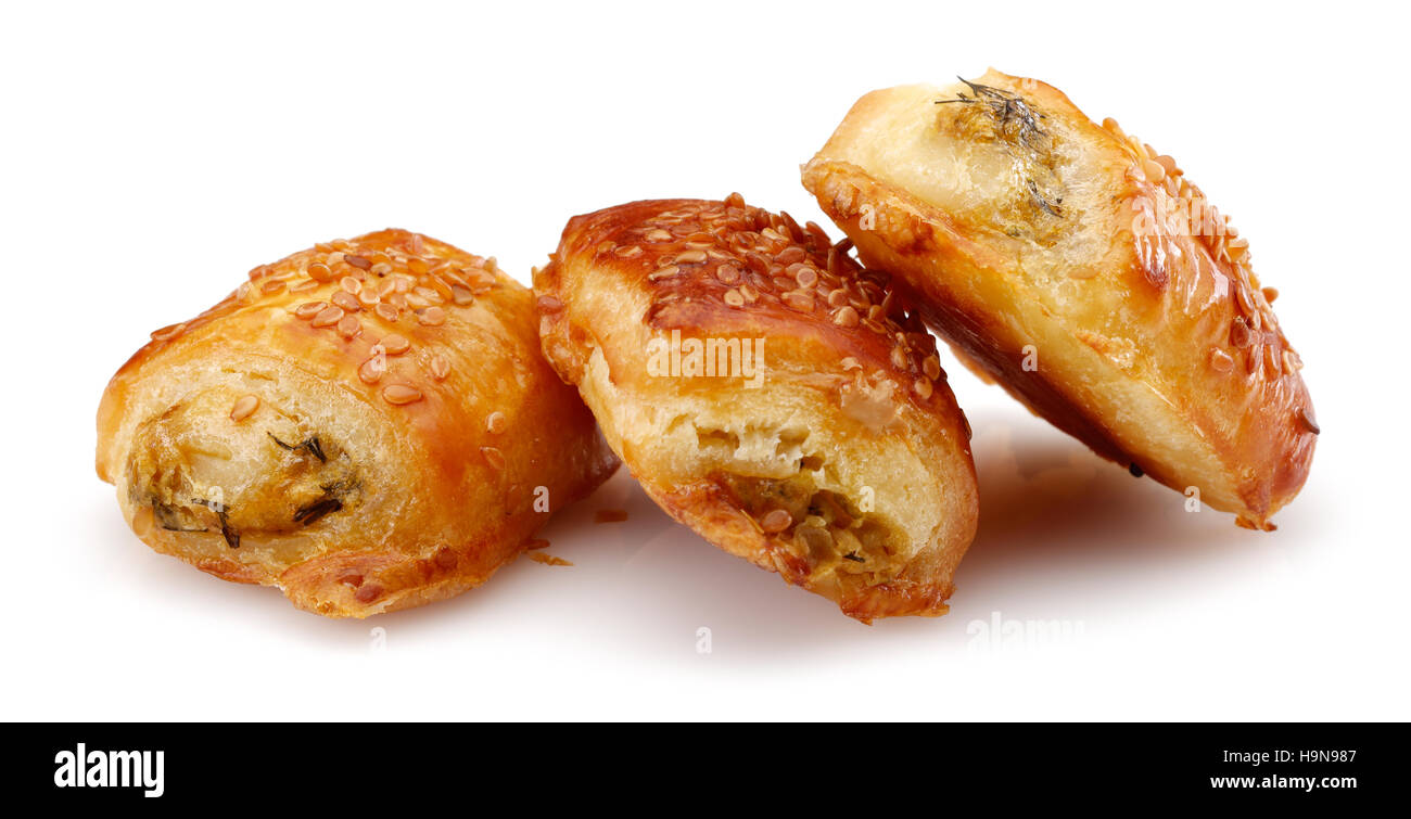 Snacks puff pastry Isolated on White Background Stock Photo - Alamy