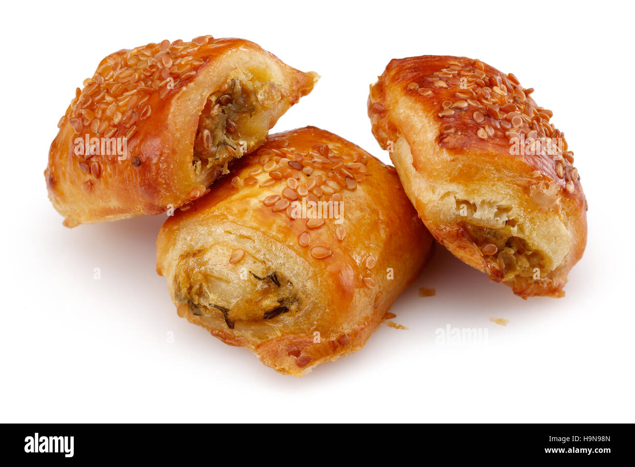 Snacks puff pastry Isolated on White Background Stock Photo - Alamy
