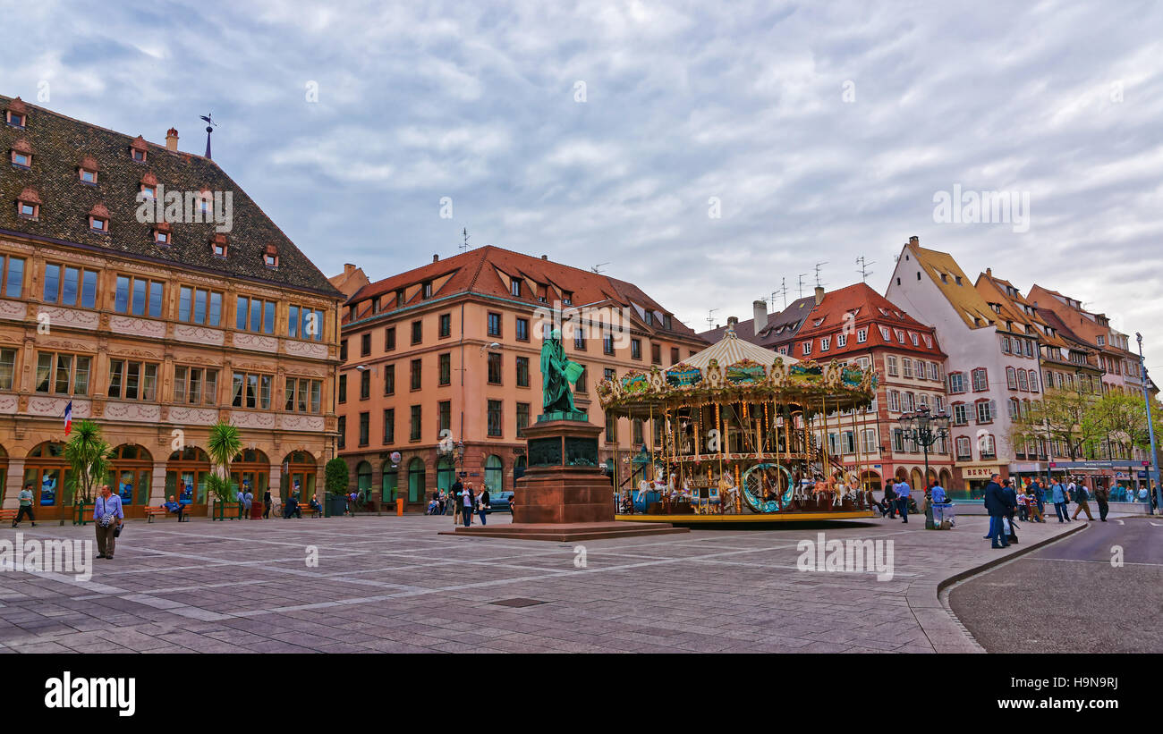 Strasbourg, France - April 30, 2012: Place Gutenberg Square in the ...