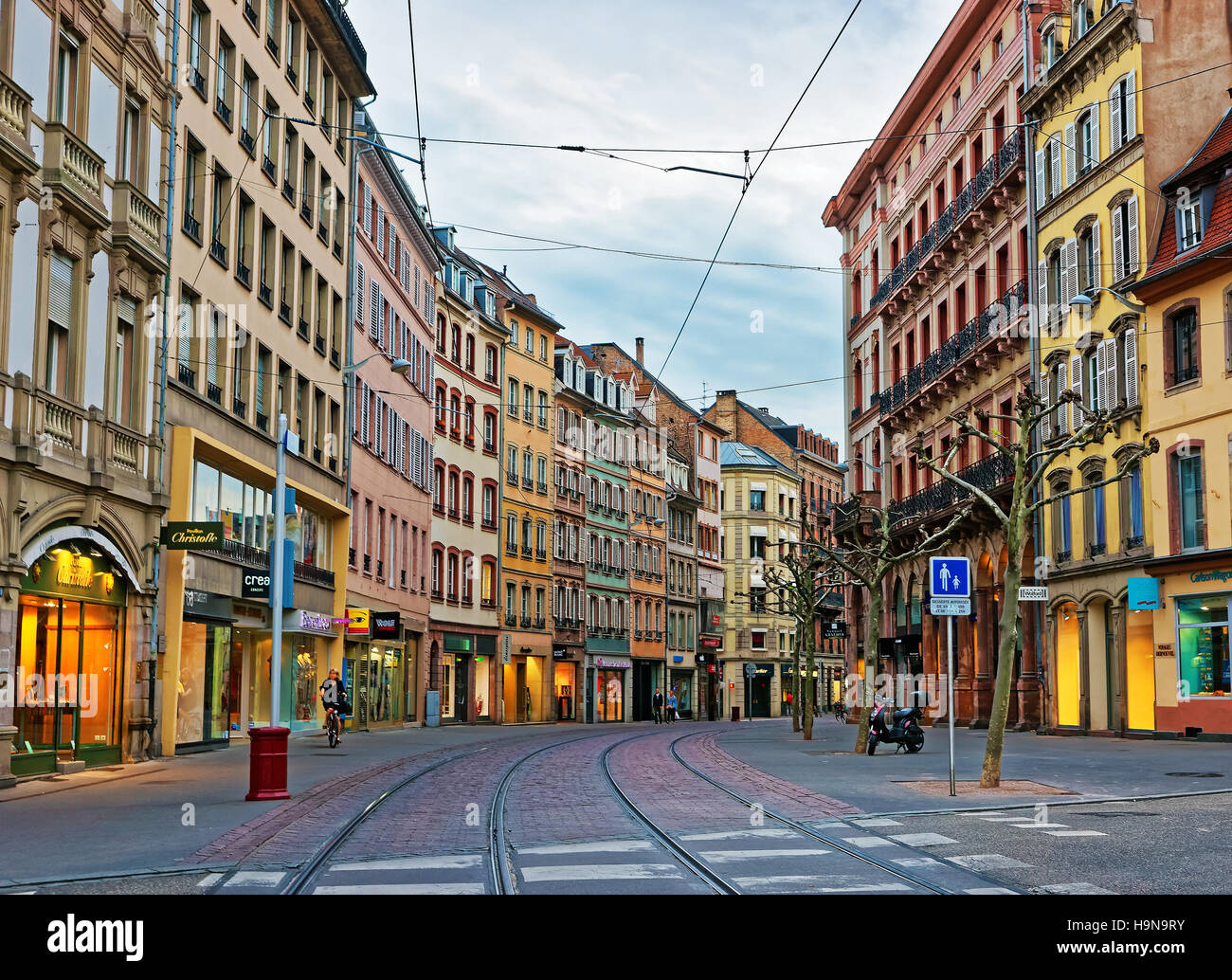 Strasbourg, France - April 30, 2012: Rue de la Mesange Street in the ...