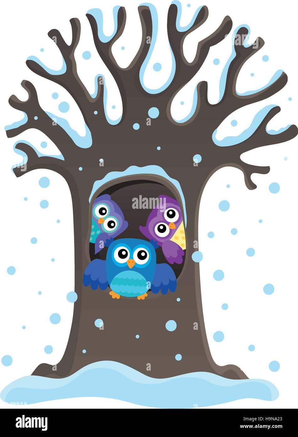Owl tree theme image 1 - eps10 vector illustration Stock Vector Image ...