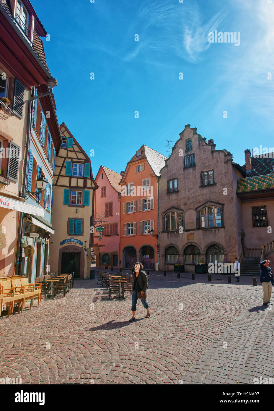 Colmar, France - May 1, 2012: Colorful Timber framing houses on Grand ...