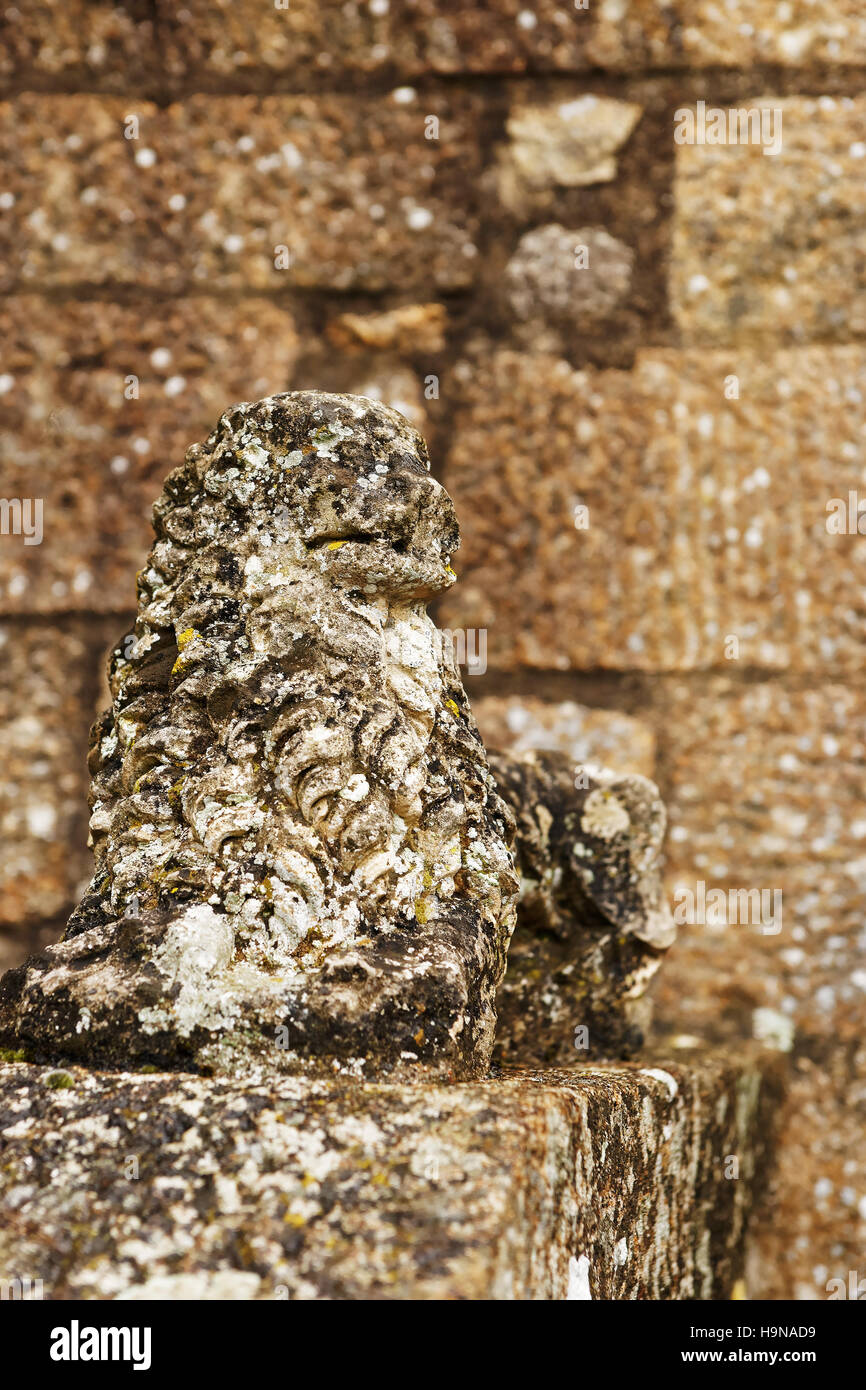 Animal stone figure at Abbey Mont Saint-Michel of Normandy region at ...