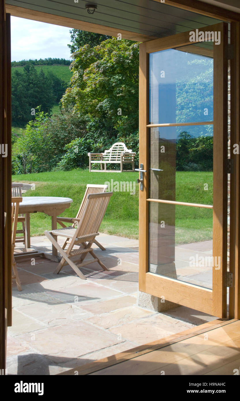 Opening french doors to patio hi-res stock photography and images - Alamy