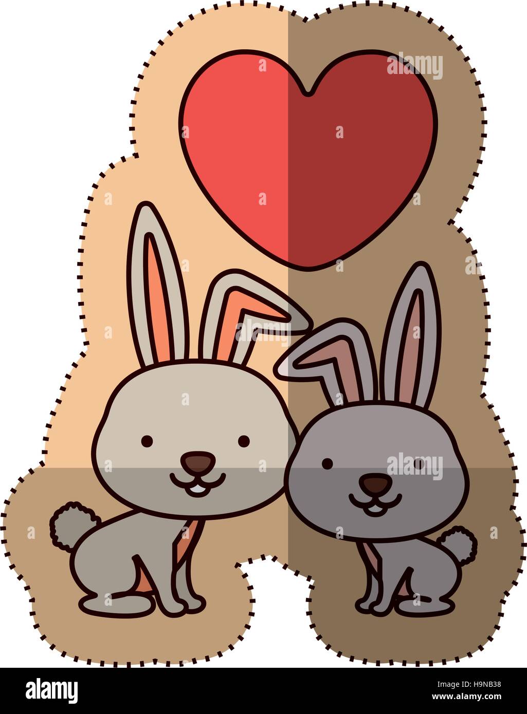Rabbit cartoon in love icon. Animal cute adorable creature and friendly ...