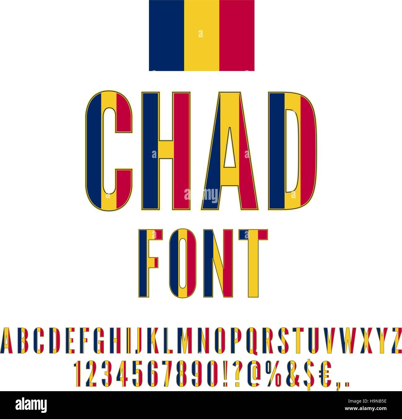 Flag of the chad Stock Vector Images - Alamy