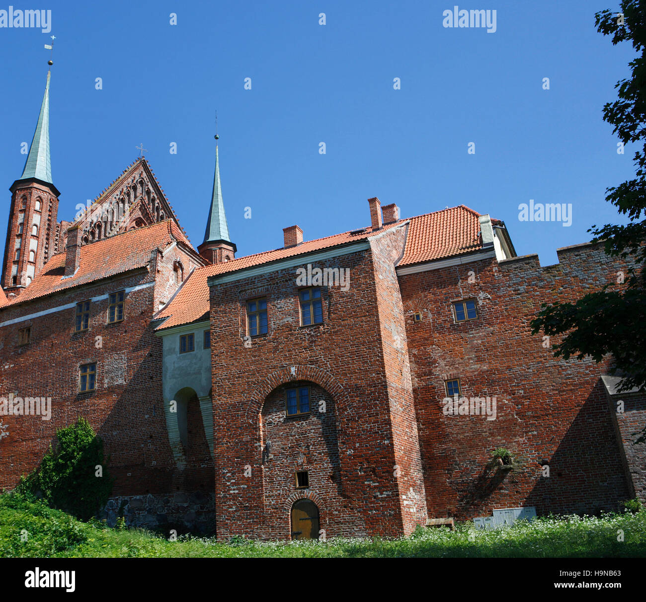 cathedral hill in the city of frombork (frauenburg), poland, europe ...