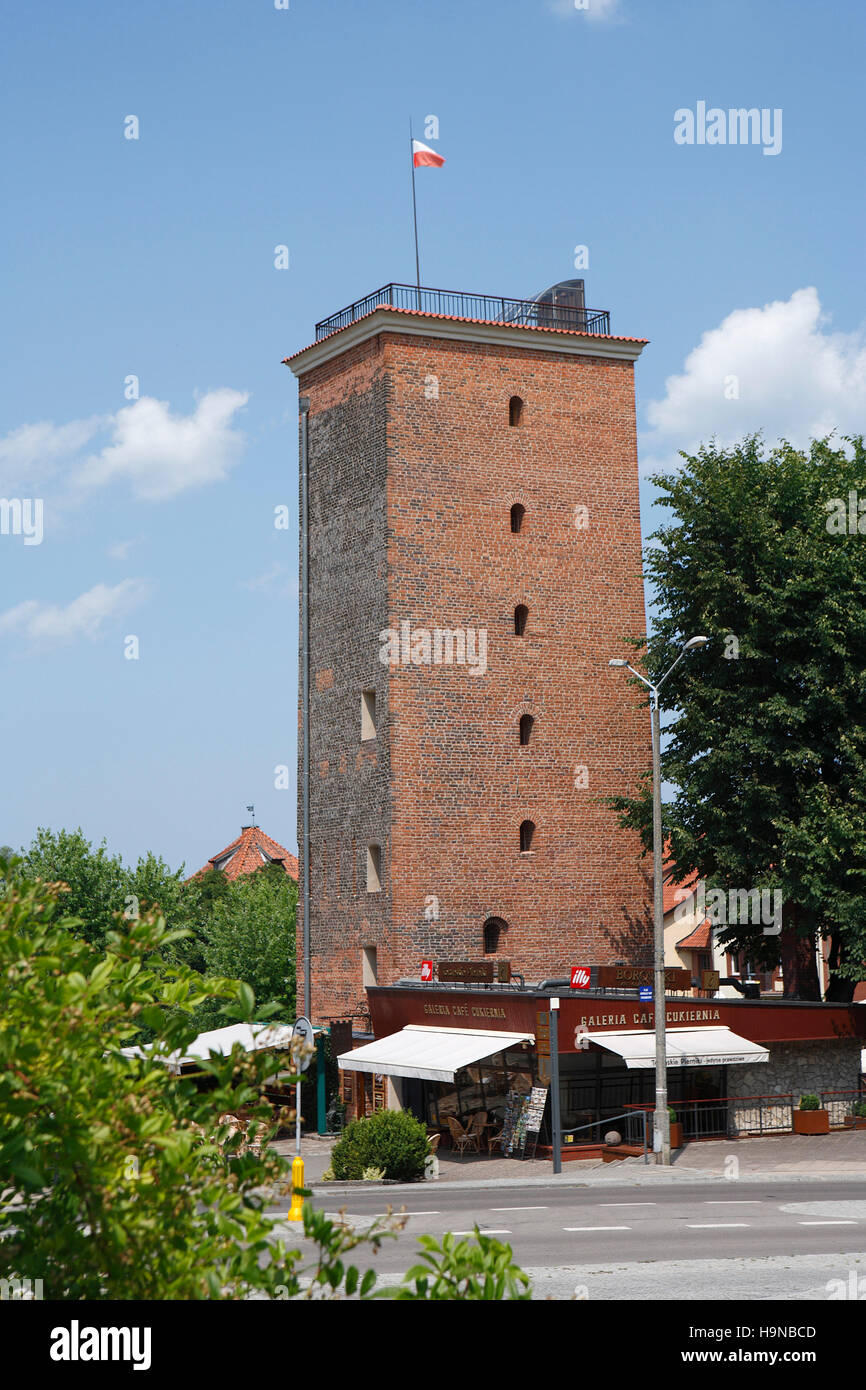 historic water tower in the city of frombork (frauenburg), poland ...