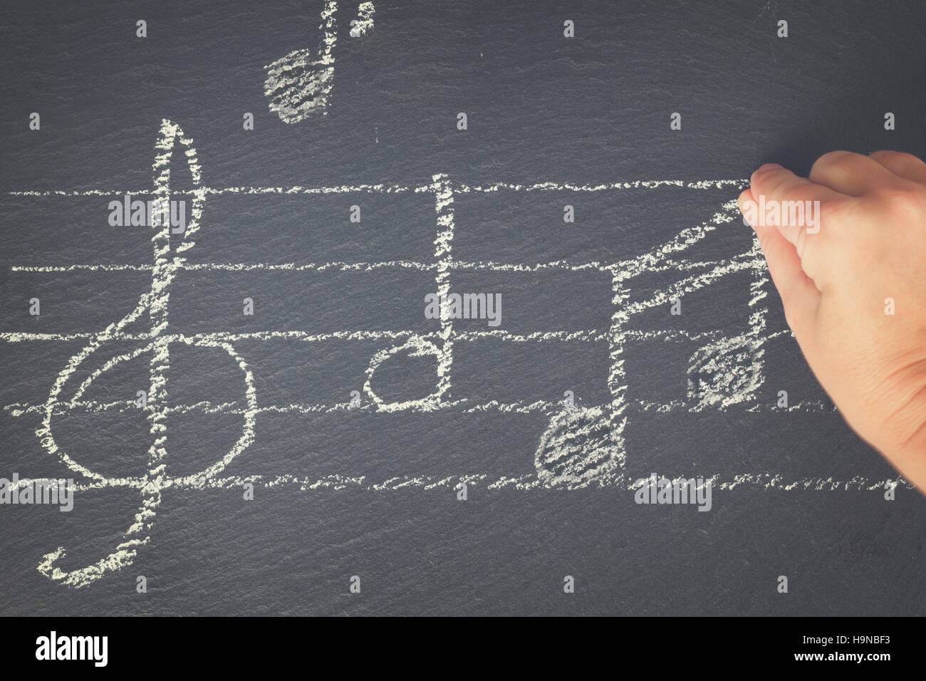 Musical notes symbols hand hi-res stock photography and images - Alamy