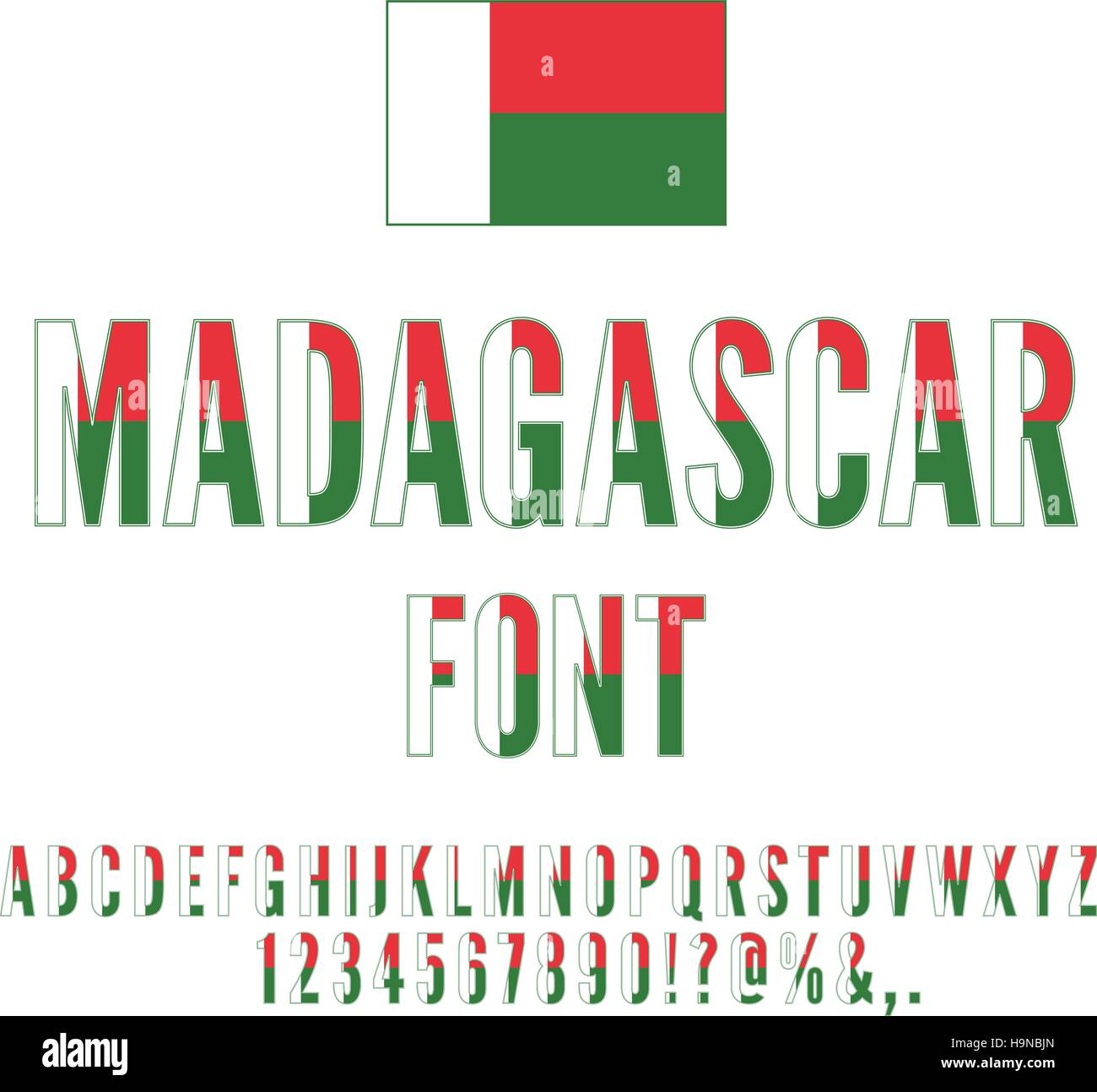 Madagascar Flag Font Stock Vector Image & Art - Alamy