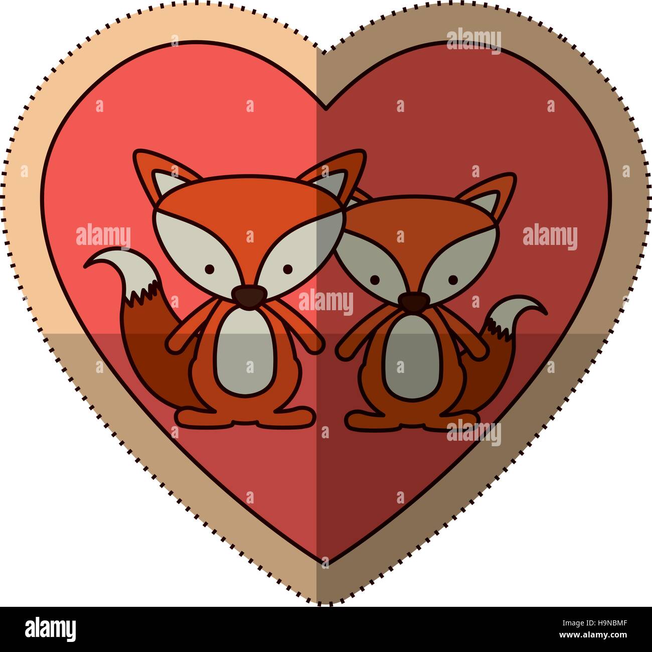 Fox cartoon in love icon. Animal cute adorable creature and friendly ...