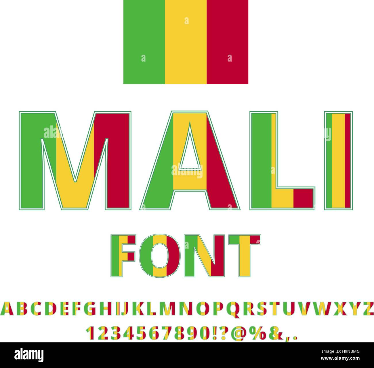 Mali Flag Font Stock Vector Image & Art - Alamy