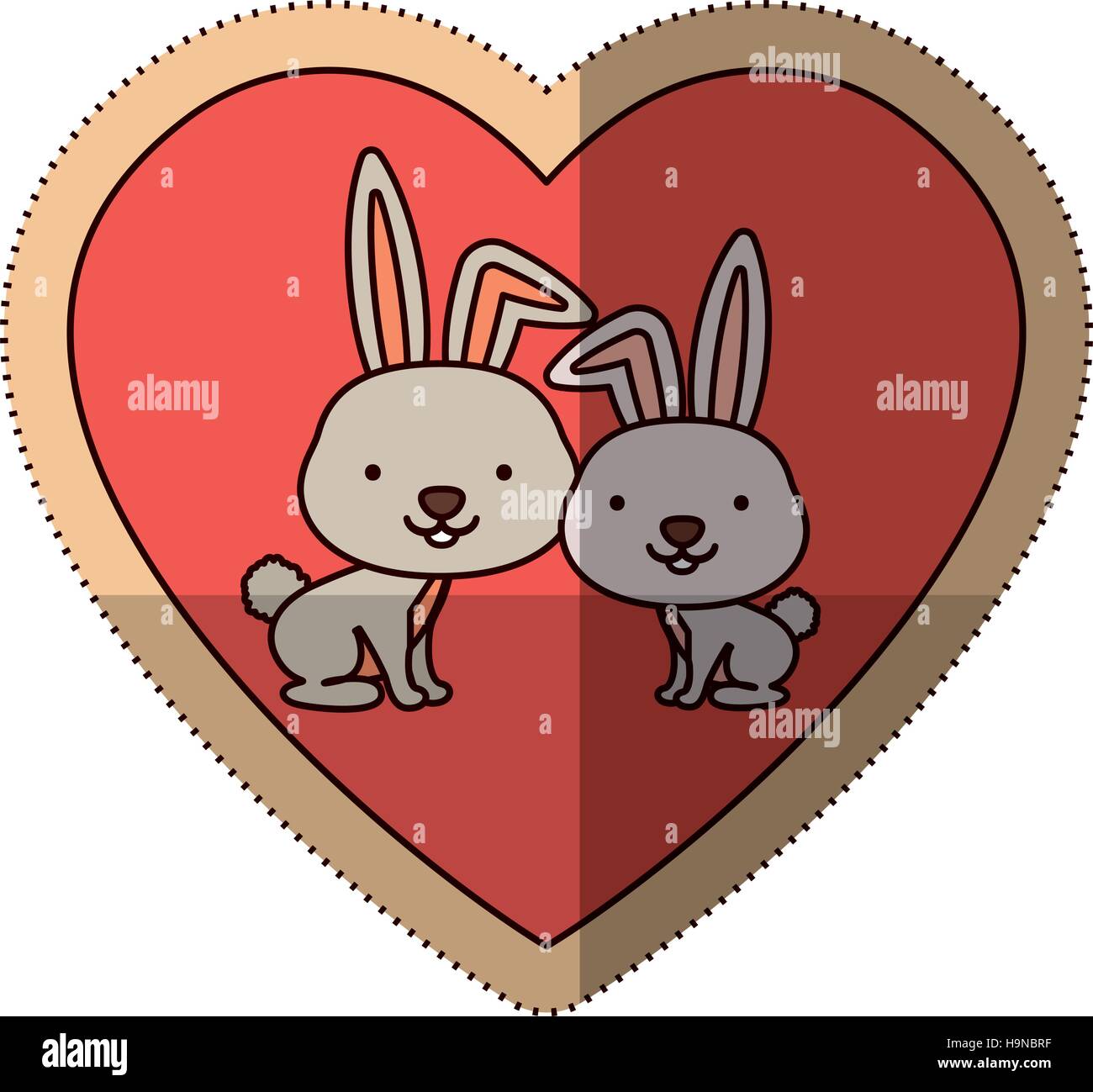 Rabbit cartoon in love icon. Animal cute adorable creature and friendly ...
