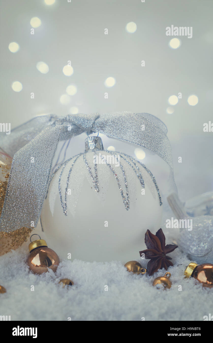White christmas with snow Stock Photo - Alamy