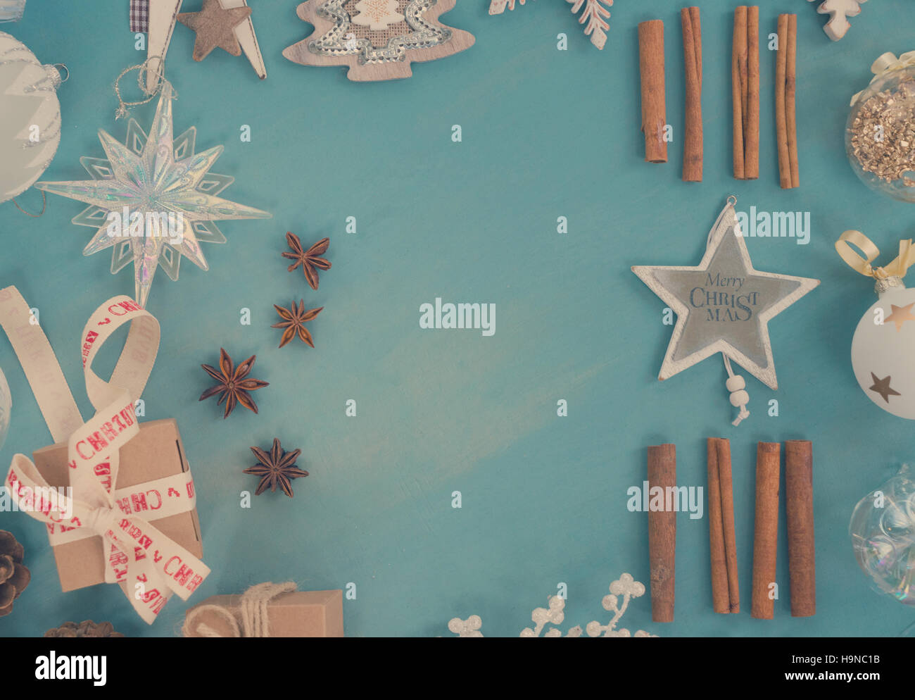 Blue and white christmas Stock Photo - Alamy