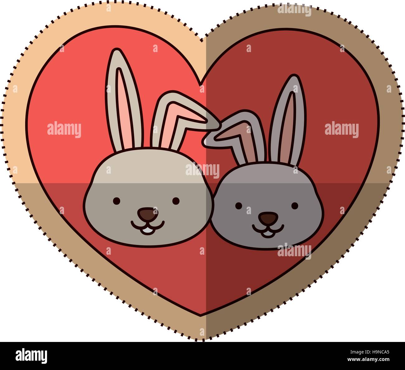 Rabbit cartoon in love icon. Animal cute adorable creature and friendly ...