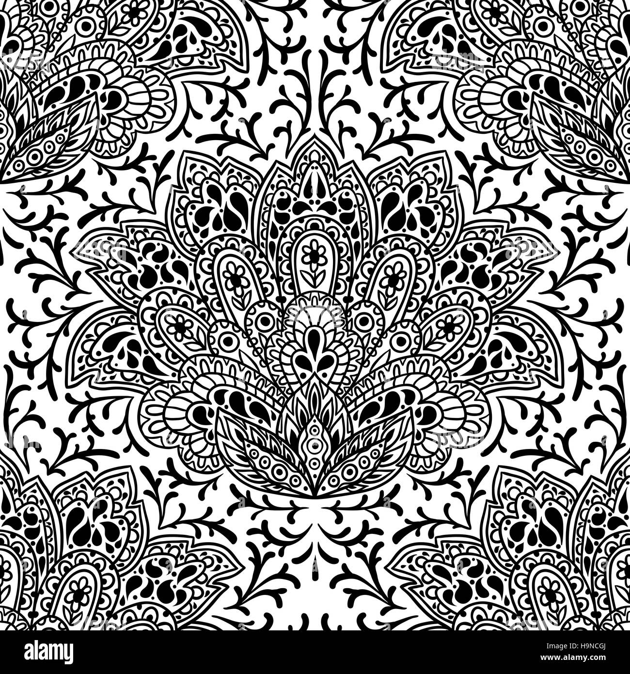 Indian pattern silhouette Black and White Stock Photos & Images - Alamy