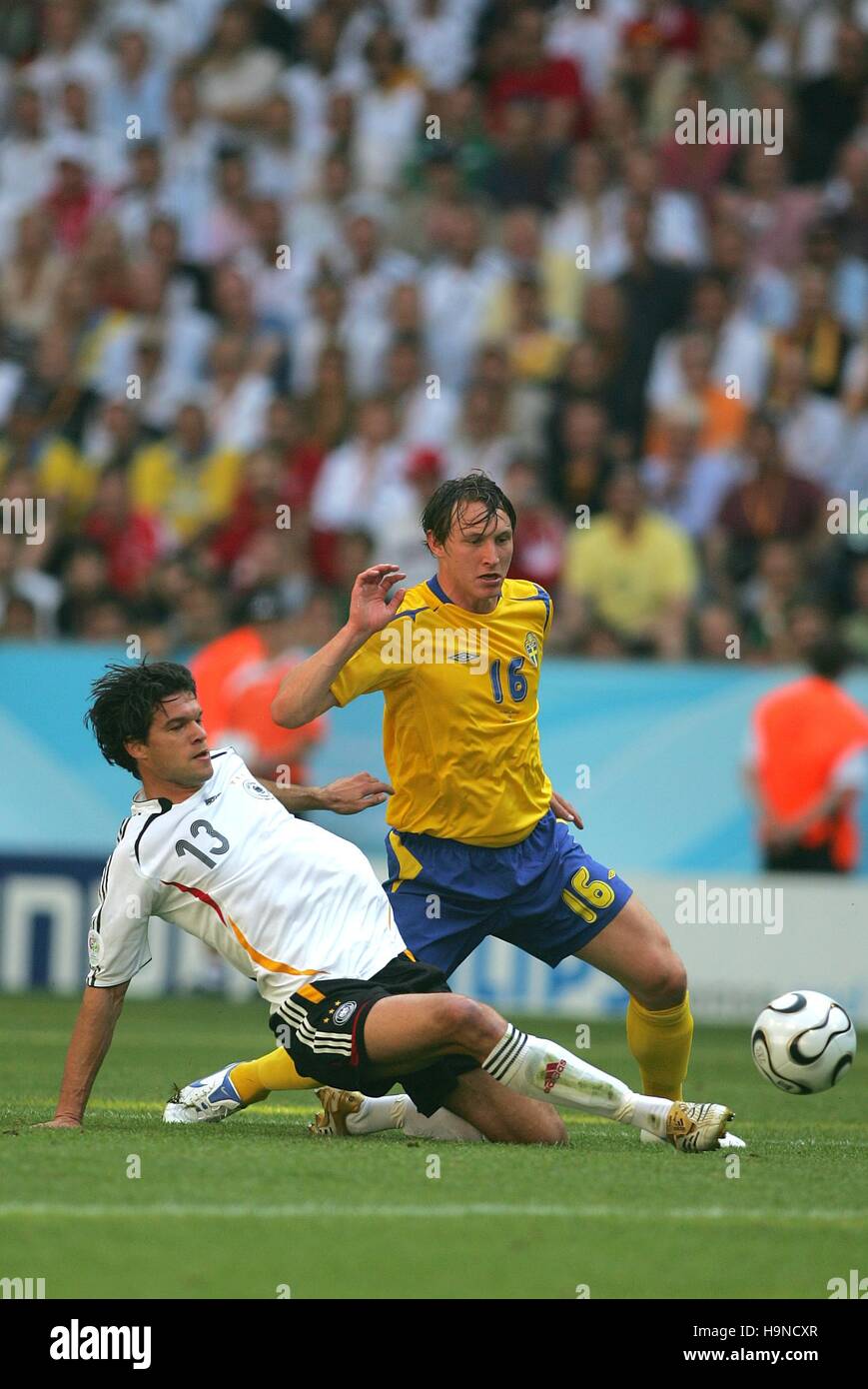 MICHAEL BALLACK KIM KALLSTROM GERMANY V SWEDEN WORLD CUP ALLIANZ ARENA ...