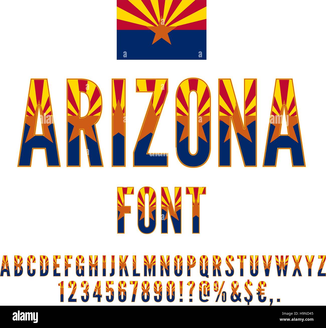Arizona vector flag hi-res stock photography and images - Alamy