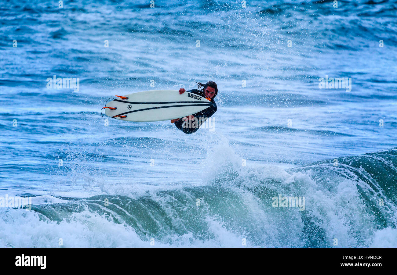 California Surfer Rodeo Beach near the Golden Gate Bridge Stock Photo ...