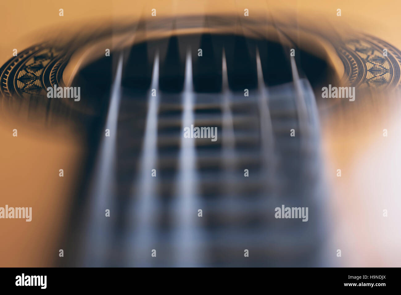 Acoustic Guitar Strings Motion Blur Music Black Background Stock Photo ...