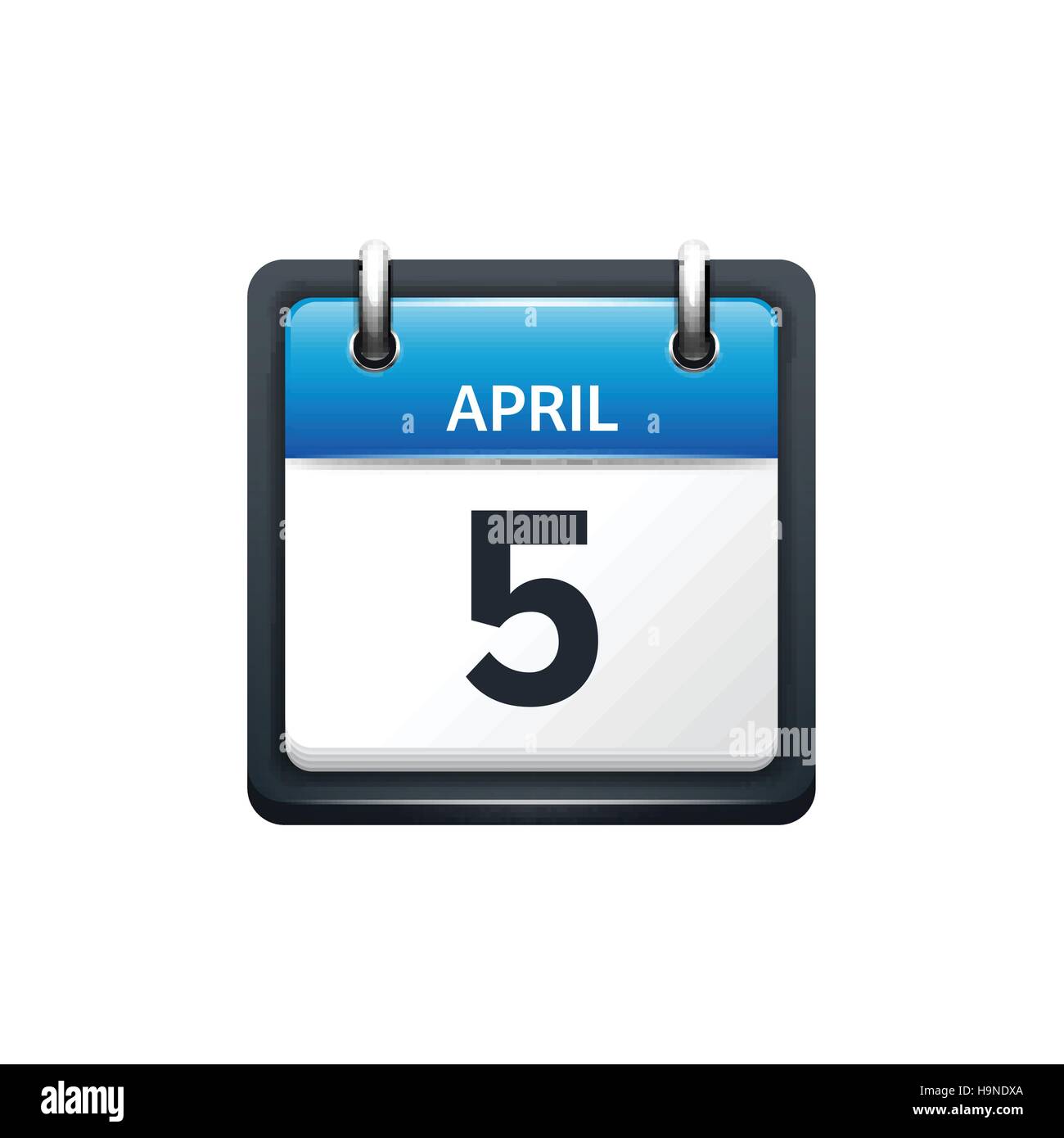 April 5. Isometric Calendar Icon With Shadow.Vector Illustration,Flat ...