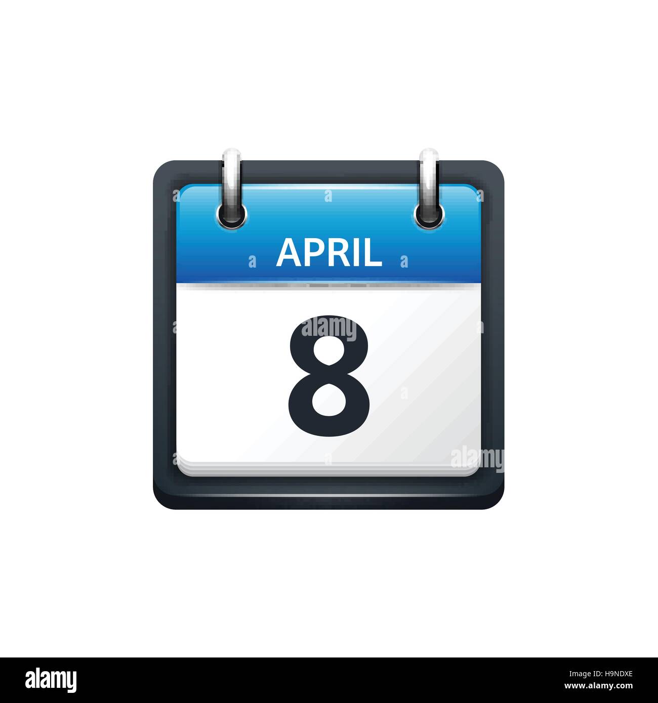 April 8. Isometric Calendar Icon With Shadow.Vector Illustration,Flat ...