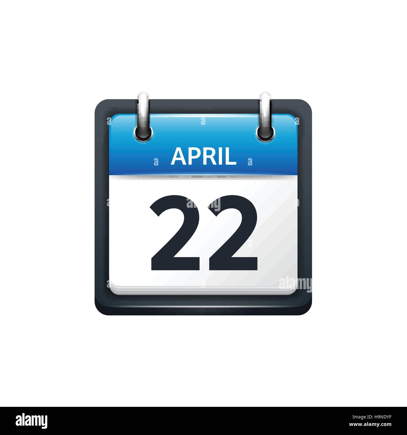 April 22. Isometric Calendar Icon With Shadow.Vector Illustration,Flat ...