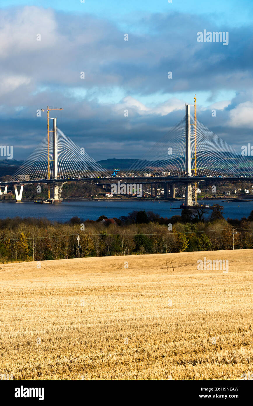 The Old and New Forth Road Bridges at Queensferry near Edinburgh Firth ...