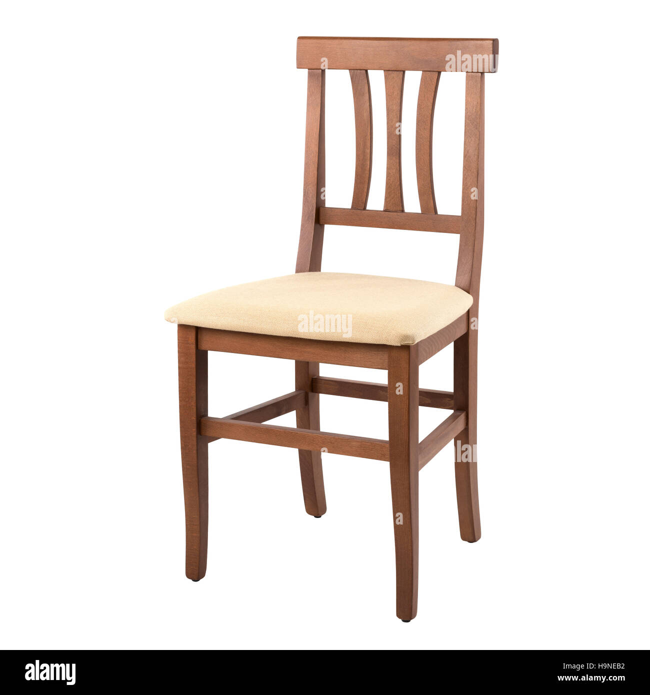 Wooden comfortable chair isolated on white background Stock Photo - Alamy