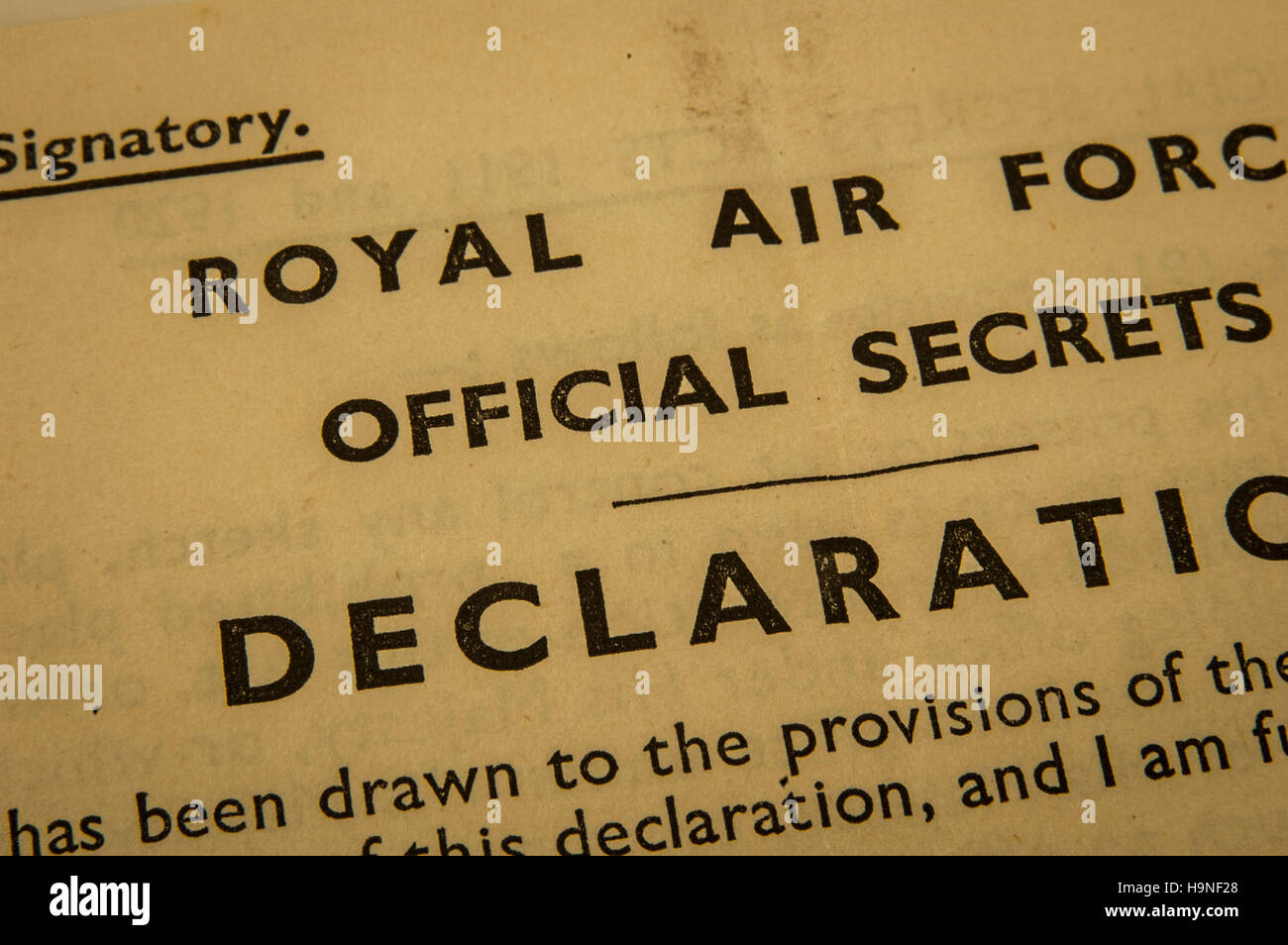 old RAF document Stock Photo - Alamy