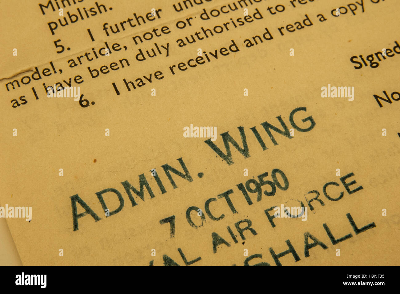 old RAF document Stock Photo - Alamy