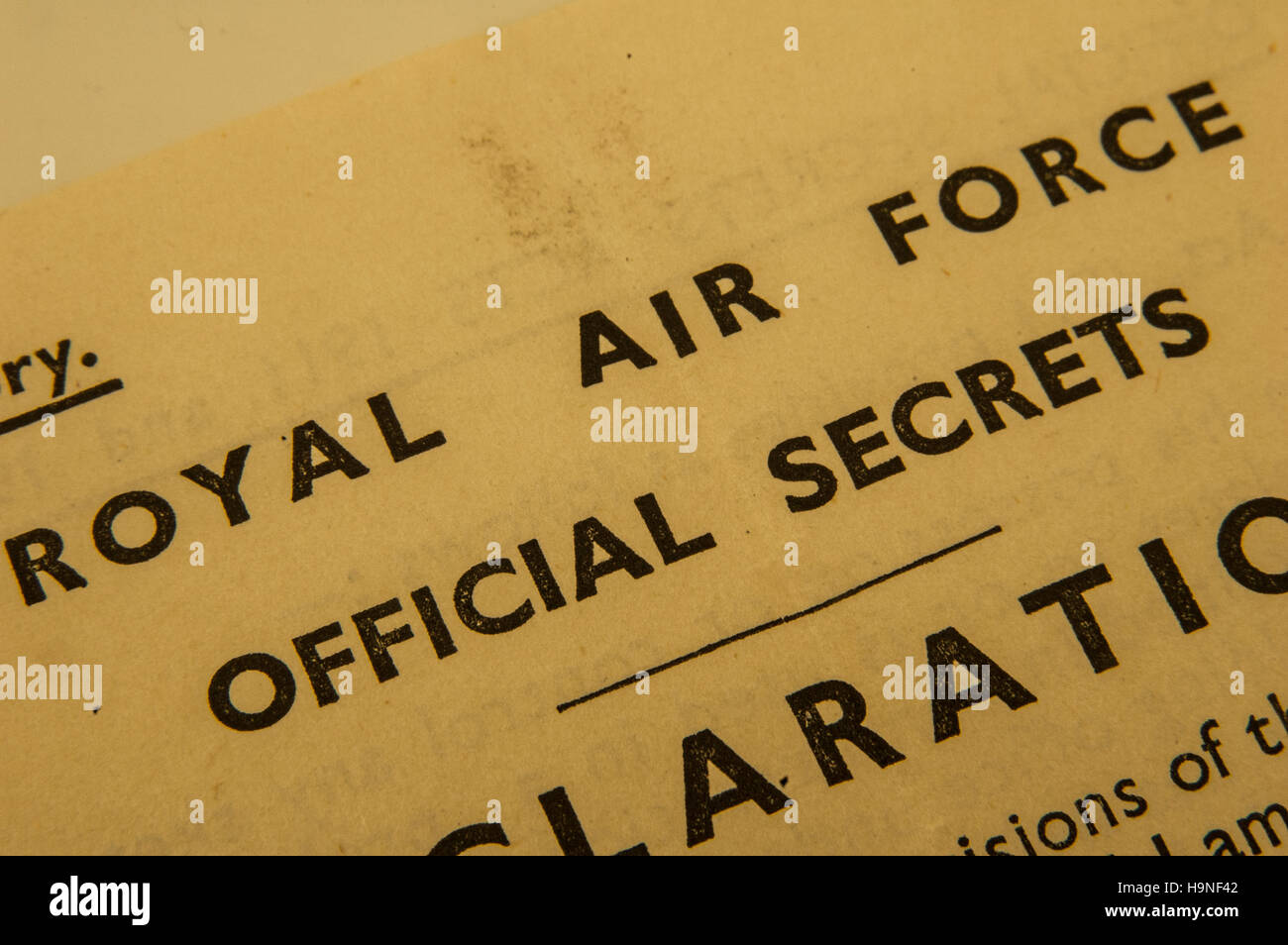old RAF document Stock Photo - Alamy