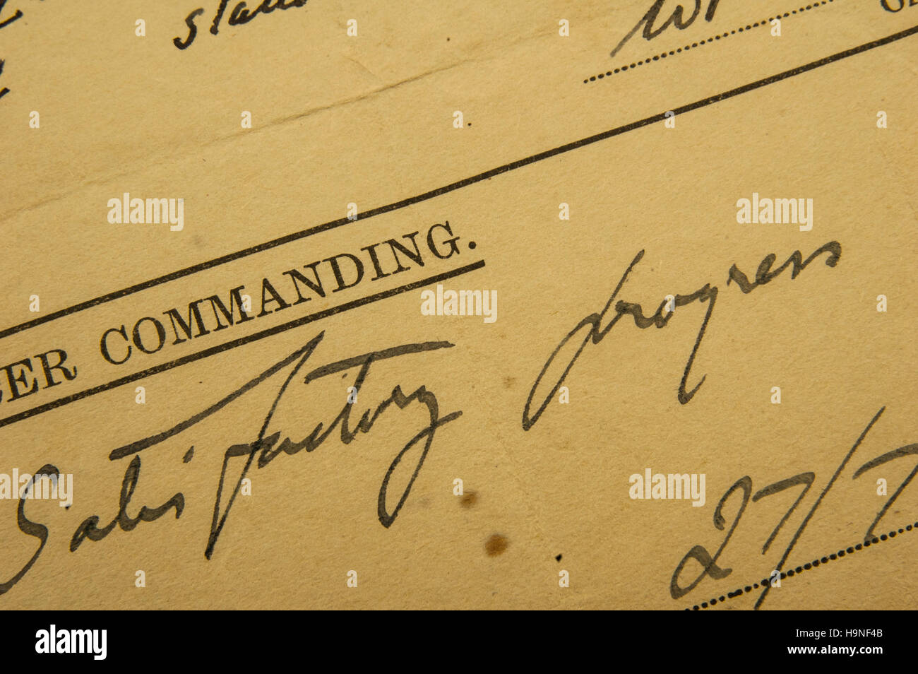 old RAF document Stock Photo - Alamy