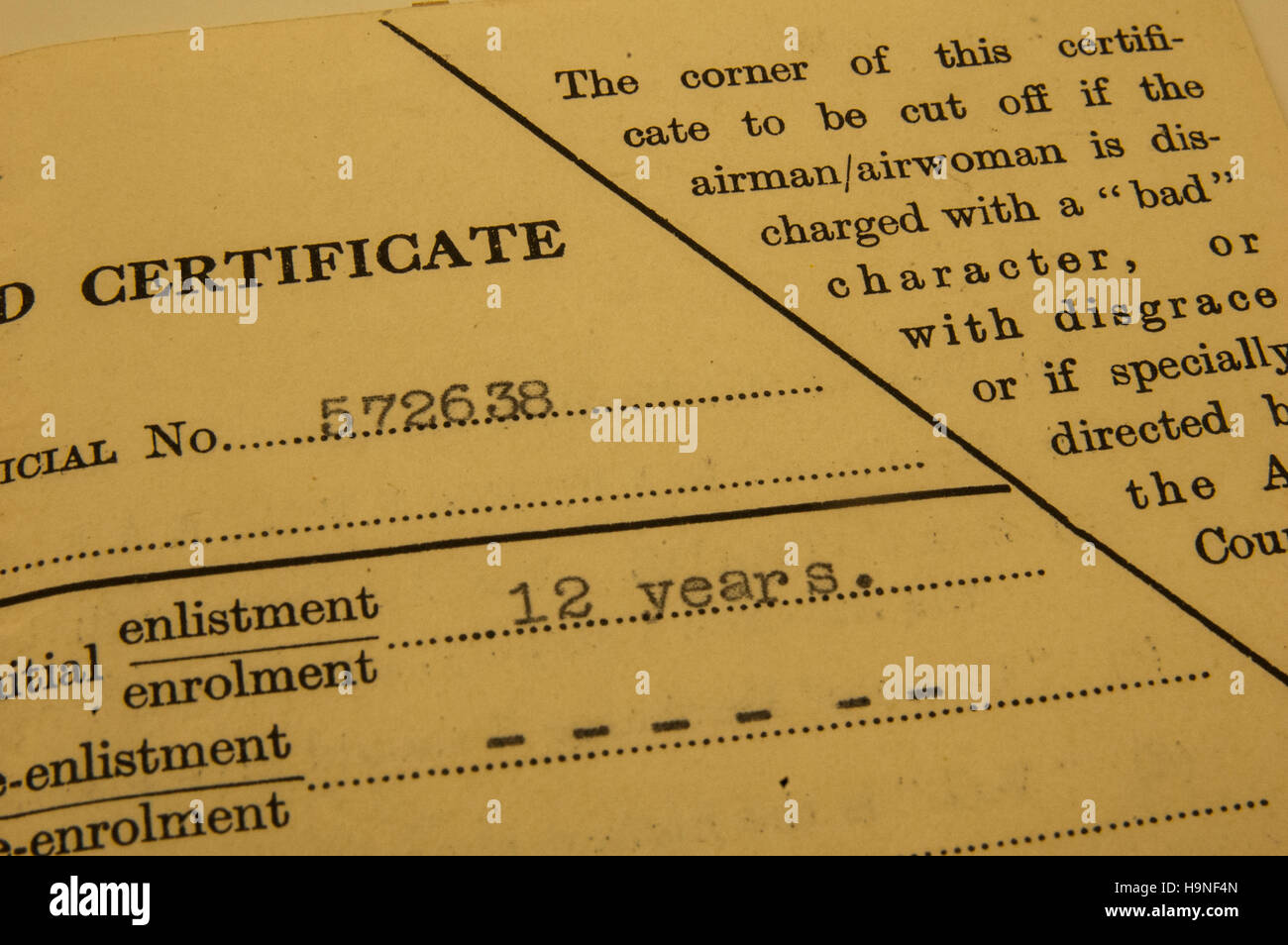 old RAF document Stock Photo - Alamy