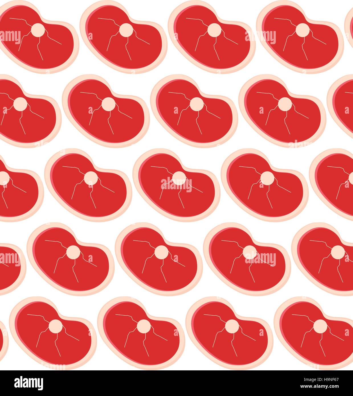 Fresh meat seamless pattern, flat style. Raw meat endless background ...