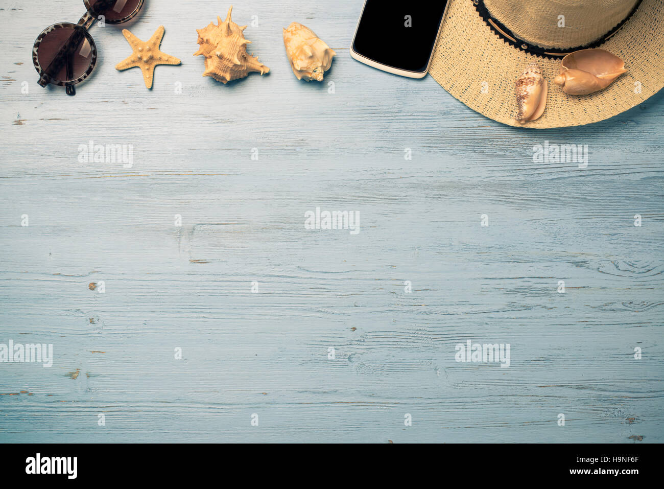 Summer objects for vacation Stock Photo - Alamy