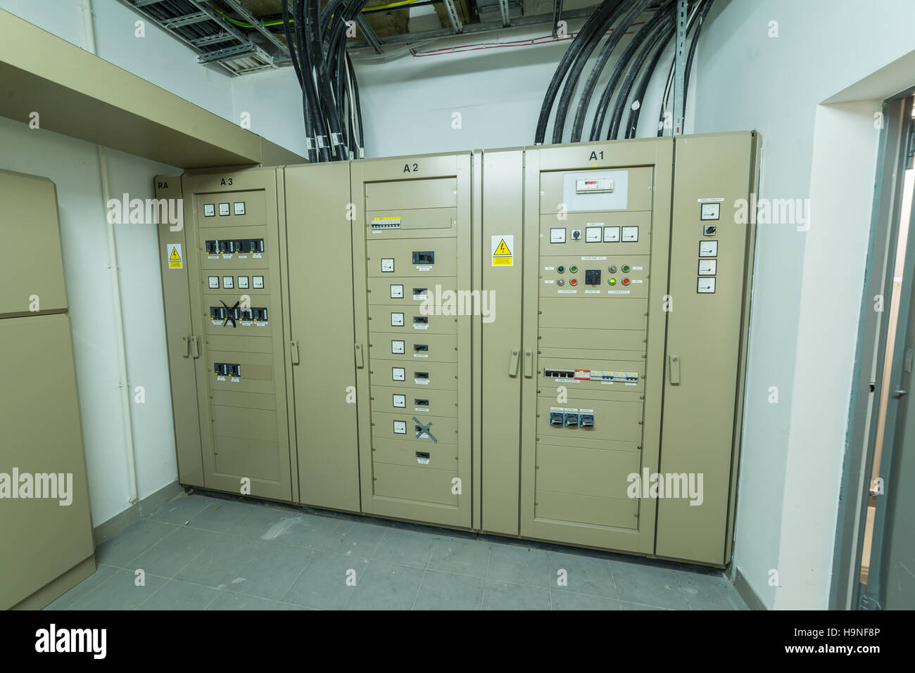 medium voltage electricity distribution - technical room Stock Photo ...