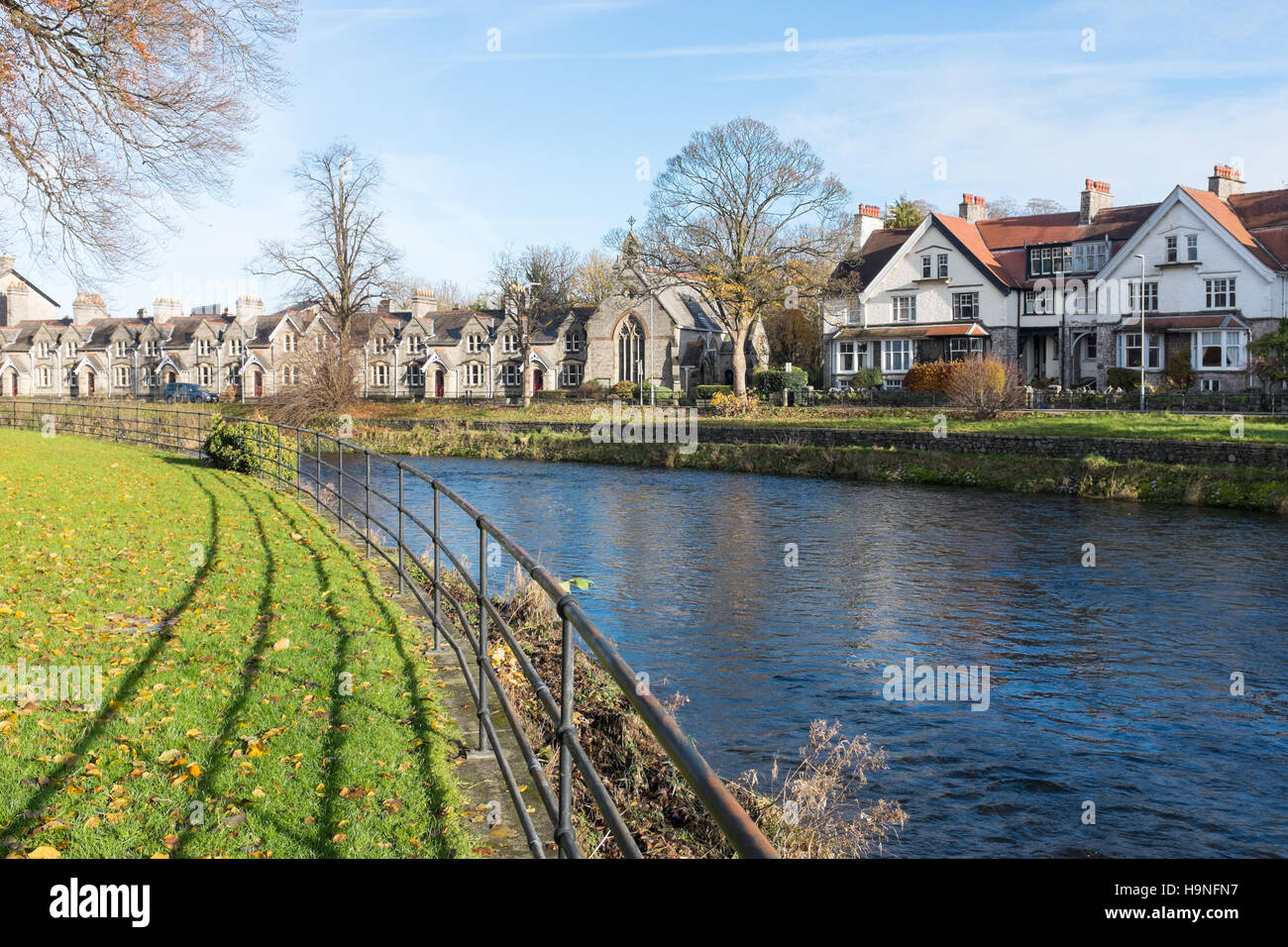 River Kent flowing through Kendal in the Lake District Stock Photo - Alamy