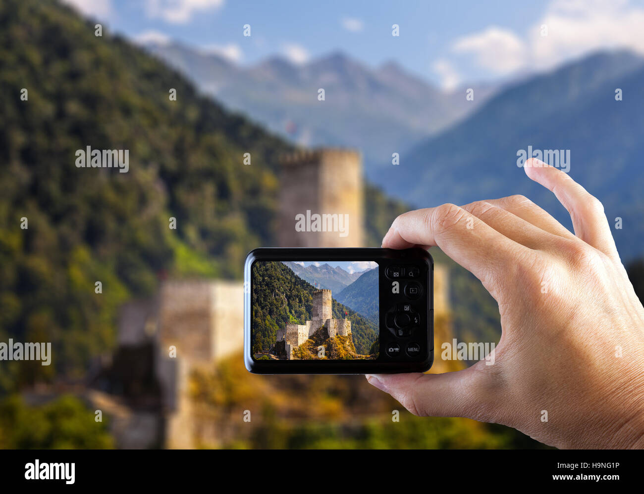 Taking picture with camera Stock Photo - Alamy