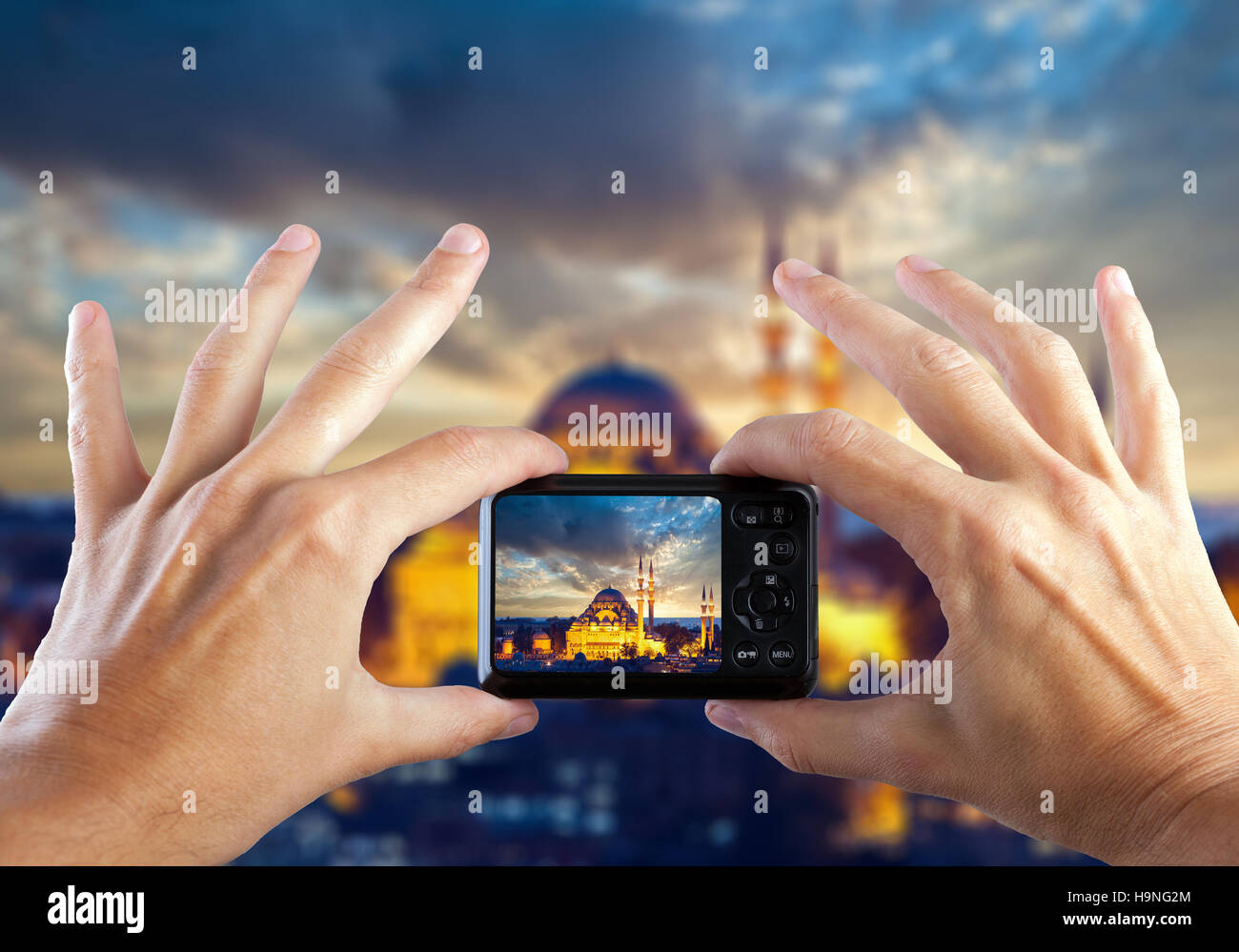 Taking picture with camera Stock Photo - Alamy