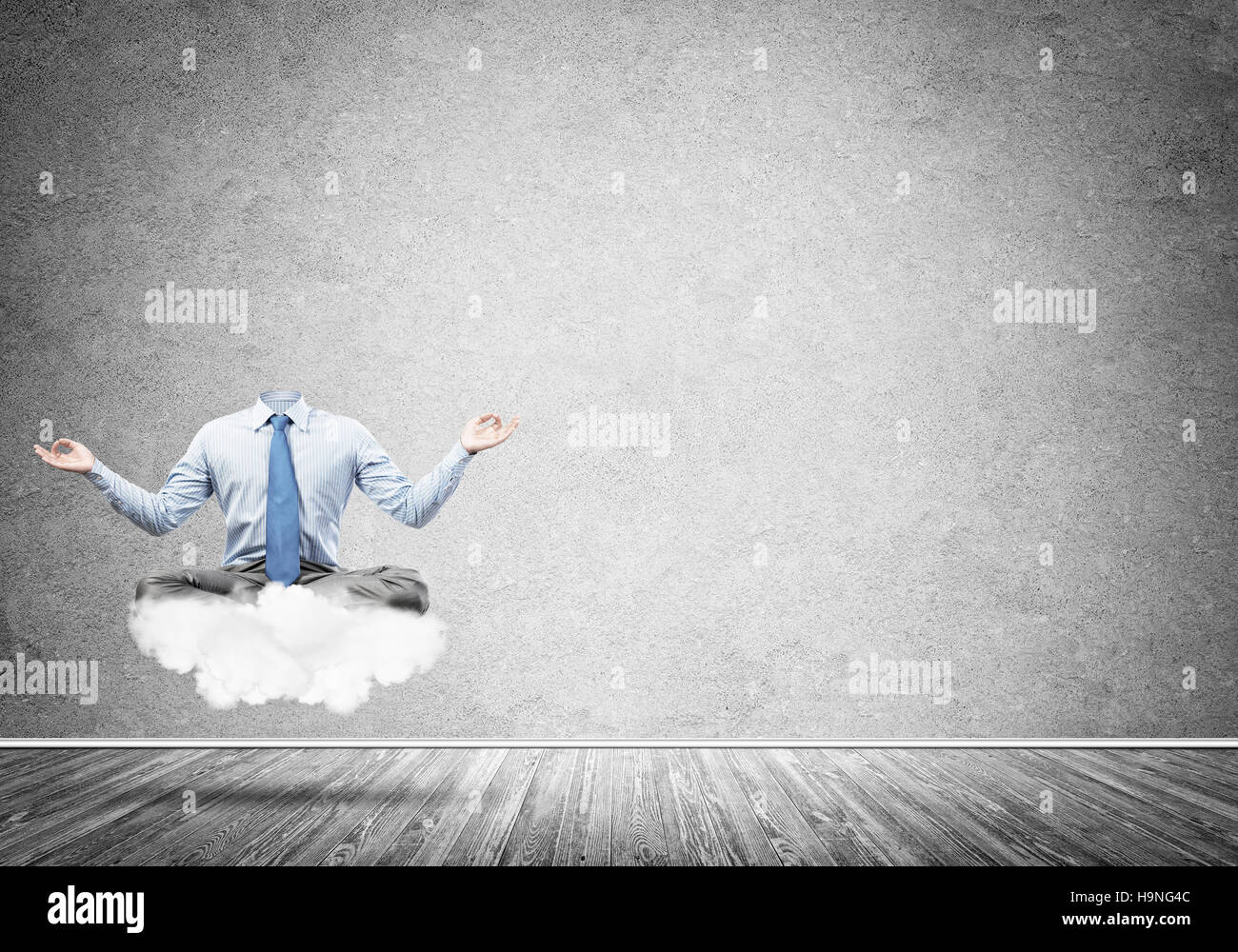 Businessman without head Stock Photo - Alamy