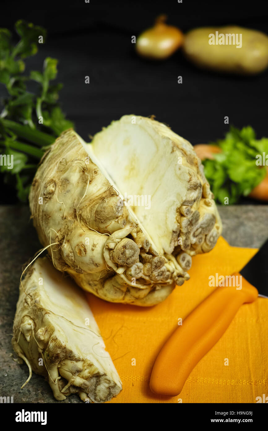 Celery root - celeriac, source of vitamine, fresh healthy vegetable ...