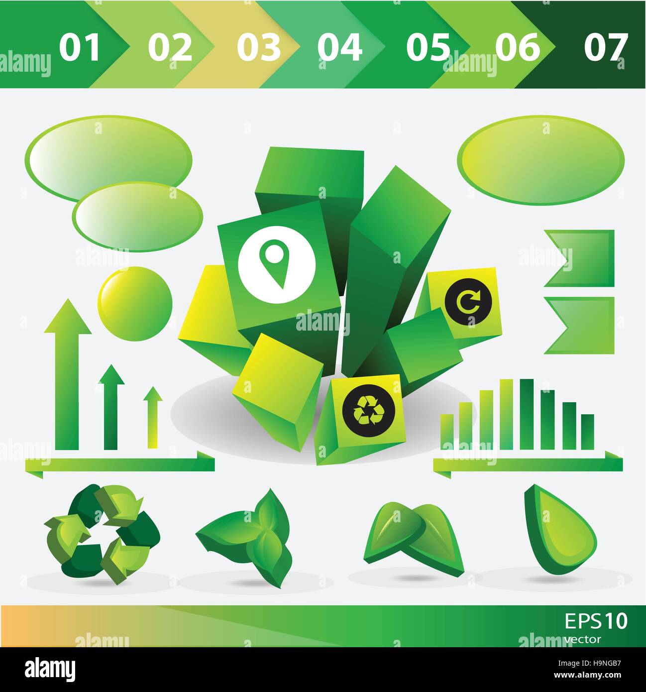 Ecology info graphics collection - vector elements for design Stock ...