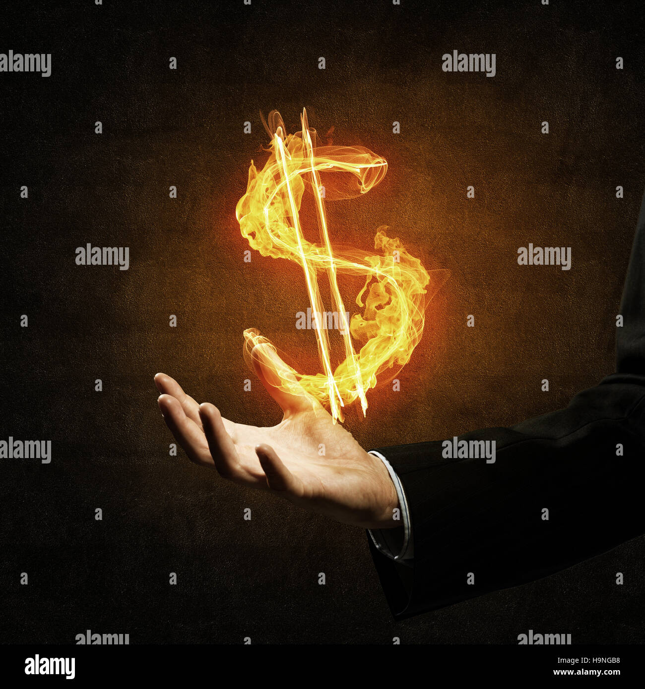 Dollar currency fire symbol Stock Photo - Alamy