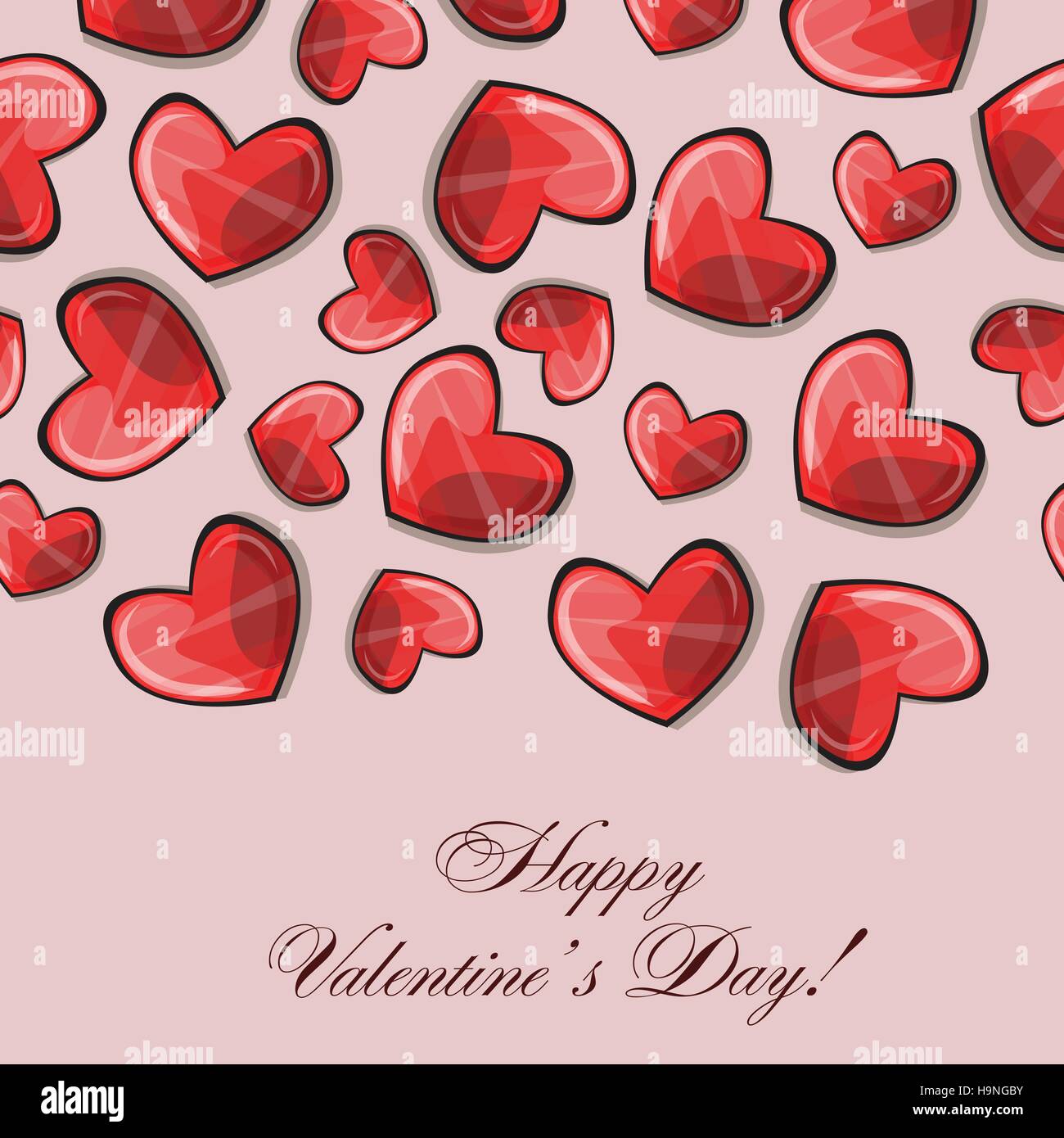 Valentines composition of the hearts. Vector illustration Stock Vector ...