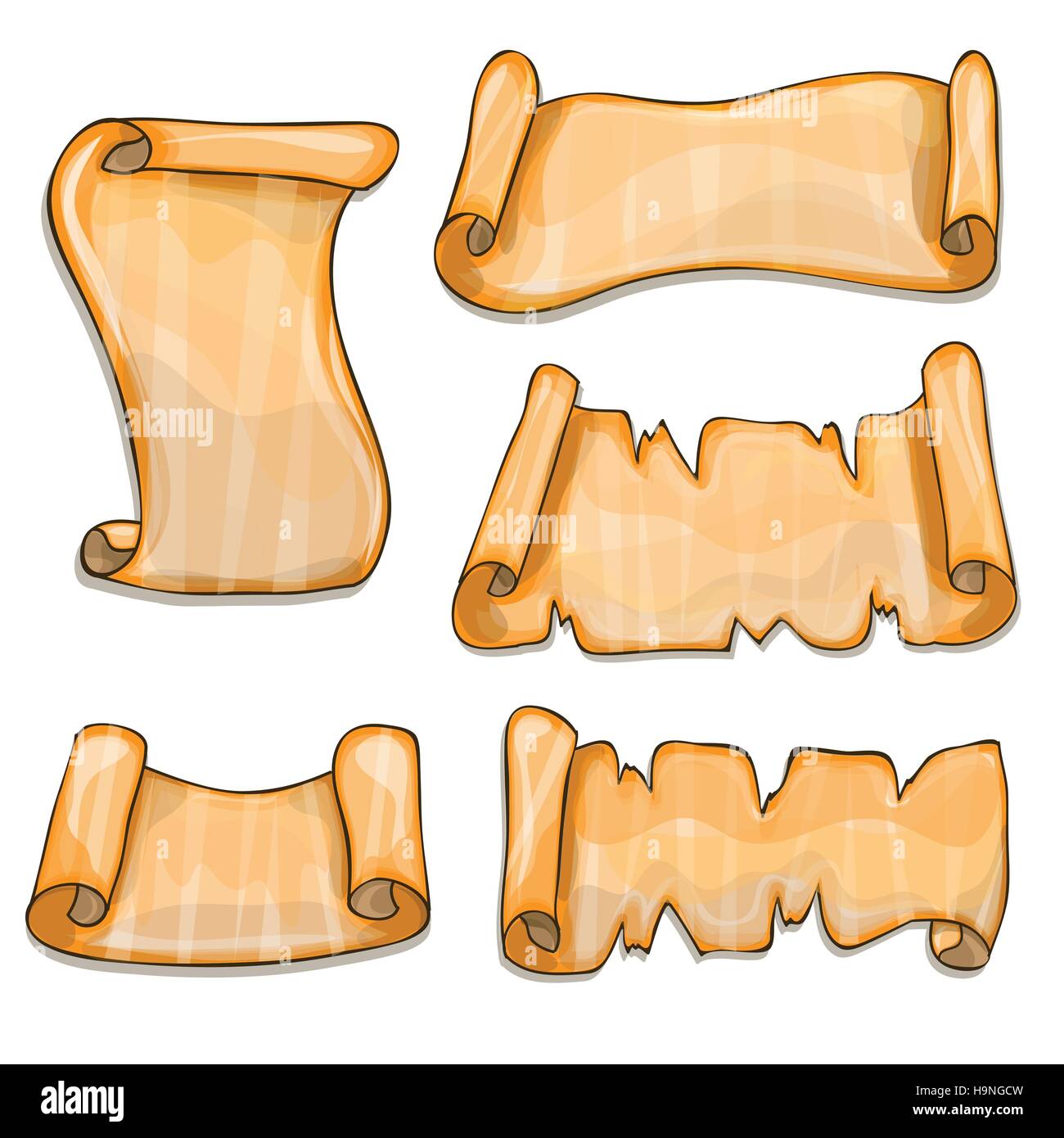 Set of old paper scrolls - cartoon vector Stock Vector Image & Art - Alamy