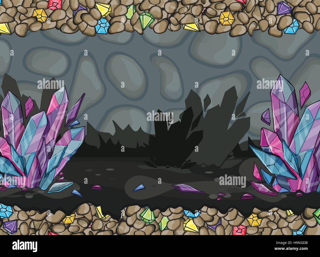 Cave of crystals Stock Vector Images - Alamy