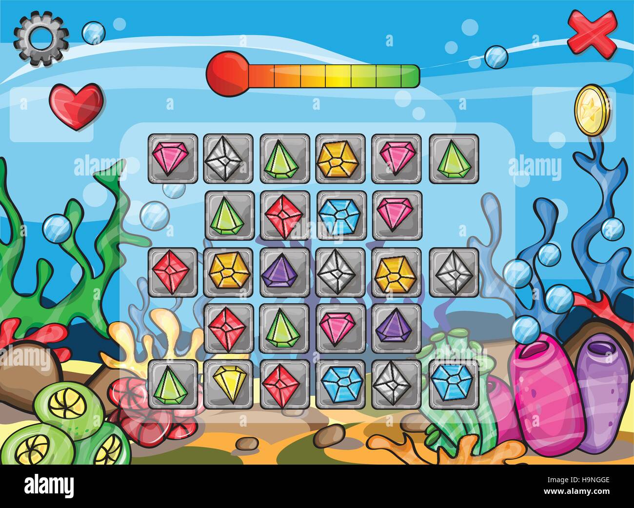 Illustration of a scene from a computer game - marine life Stock Vector ...