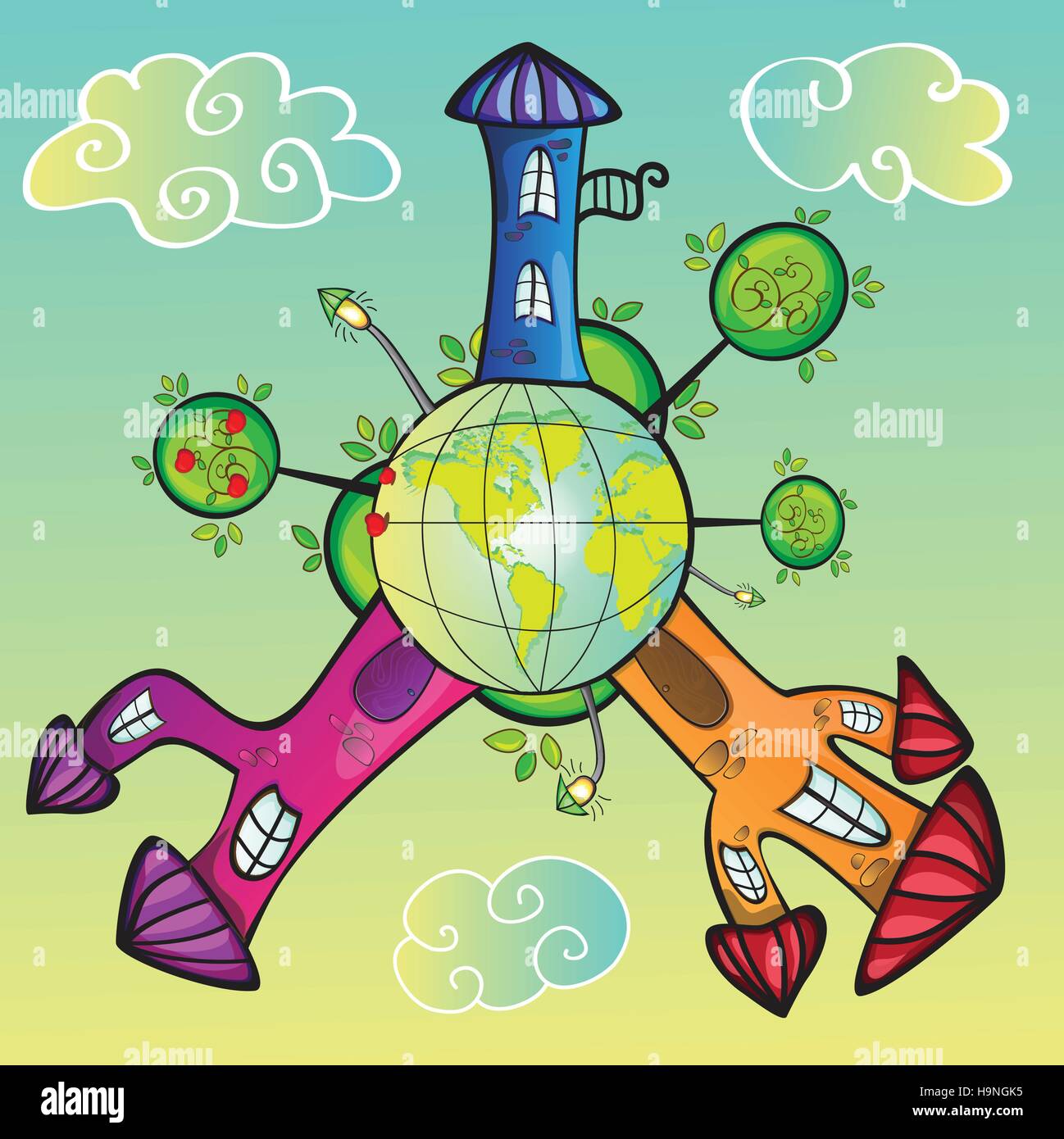 Sphere Houses Stock Vector Images - Alamy